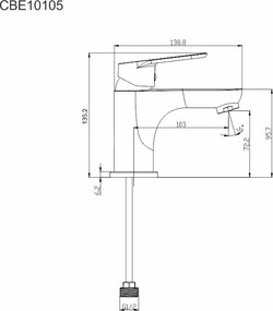 Mereo Mereo, Umyvadlová stojánková baterie, Viana, s bidetovou sprchou, CBE10105