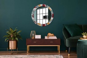 Kulaté dekorativní zrcadlo Abstrakce s ptáky fi 70 cm