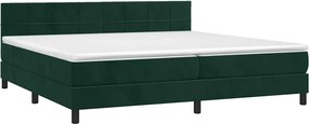 Box spring postel s matrací tmavě zelená 200x200 cm samet 3141326