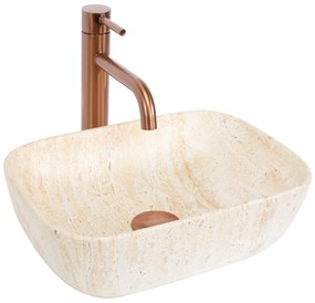 Rea Belinda Mini, umyvadlo na desku 360 x 255 x 115 cm, imitace kamene matná, REA-U4700