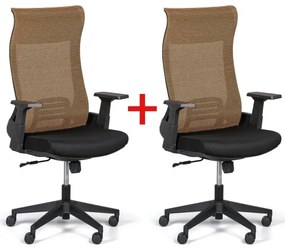 Kancelářská židle HARPER 1+1 ZDARMA, hnědá
