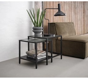 Skleněné odkládací stolky v sadě 2 ks 50x50 cm Bronco – Unique Furniture