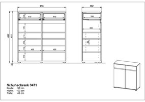 Botník v dekoru buku se šuplíky Lissabon - Germania