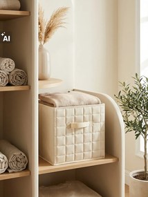 Sinsay - Skládací úložný box s prošívaným čelem - béžová