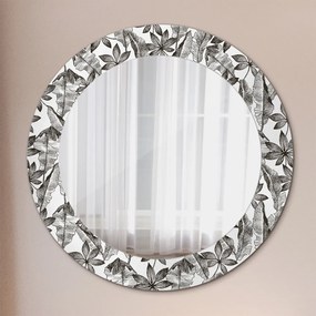 Kulaté dekorativní zrcadlo na zeď Tropické listy fi 60 cm