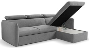 Malá sedací souprava SLIM | 235x179 cm | PRAVÁ | 20 středně hnědá | rozkládací + úložný prostor