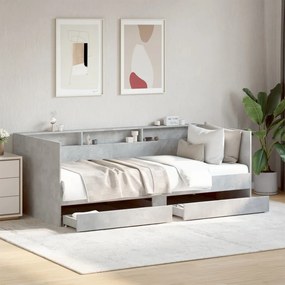 Válenda se zásuvkami bez matrace betonově šedá 75 x 190 cm 3280863