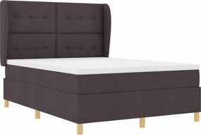 Postel s boxspringem s čelo Tmavě hnědá 200 x 140 cm textil 3340756