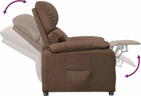Polohovací křeslo hnědé textil 340179