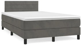 Box spring postel s matrací tmavě šedý 120x190 cm samet 3269844