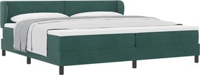 Postel s boxspringem s čelo Tmavě zelená 200 x 200 cm samet 3340463