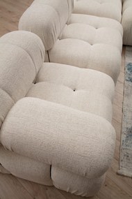 Atelier del Sofa Rohová sedací souprava Bubble Cream Bouclette L1-O1-1R-PUF, Krémová