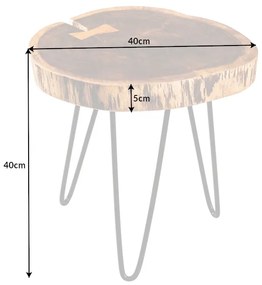 Designový odkládací stolek Island 40 cm hnědá akácie