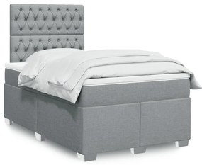 Box spring postel s matrací světle šedá 120x190 cm textil 3290434
