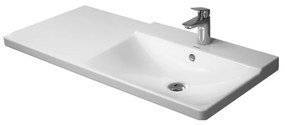 Duravit P3 Comforts - umyvadlo 105x50 cm s odkládací plochou vlevo, 1 otvor pro baterii propíchnutý 2334100000