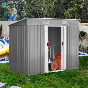 Costway Kovová kůlna na nářadí zahradní kůlna na nářadí s pultovou