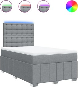 Box spring postel s matrací světle šedá 120x190 cm textil 3293921
