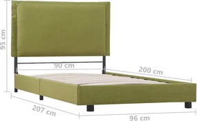 Rám postele zelený textil 90 x 200 cm 280996