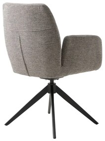 Šedé čalouněné jídelní křeslo s područkami Roxana – Unique Furniture