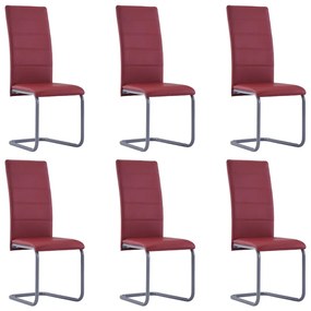 vidaXL Konzolové jídelní židle 6 ks červené umělá kůže