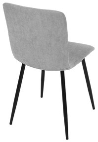 AUTRONIC Židle jídelní, šedá látka, černý kov DCL-964 GREY2