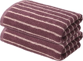 Livarno® Froté ručník, 2 kusy, 50 x 100 cm (bordó)