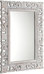 Sapho SCULE zrcadlo ve vyřezávaném rámu 80x120cm, bílá - IN324