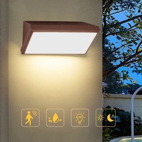 Brilagi-LED Venkovní nástěnné svítidlo se senz. TRIANGLE LED/20W/230V hnědá IP65