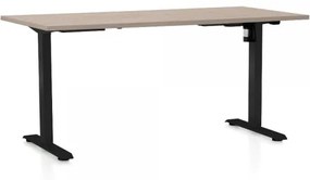 Výškově nastavitelný stůl OfficeTech A 160 x 80 cm, černá podnož