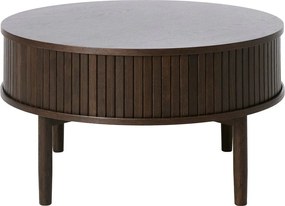 Kulatý konferenční stolek v dekoru dubu v tmavě přírodní barvě ø 85 cm Meta – Unique Furniture