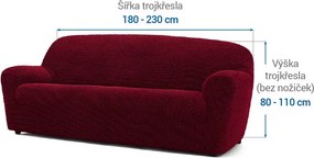 Super strečové potahy NIAGARA bordó trojkřeslo (š. 180  - 230 cm)