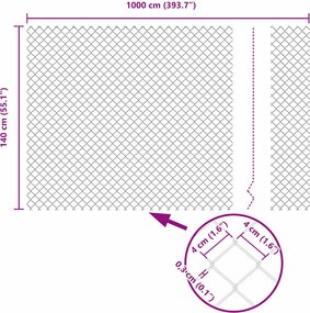 Zábradlí s betonovým základem 10 x 1,4 m Ocel potažená PVC 3351231