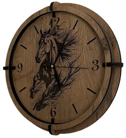 Li-Go "Kůň" Dřevěné hodiny 32 cm provedení povrchu: dub světlý