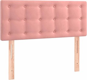 Čelo postele s LED růžové 80 x 5 x 78/88 cm samet 3122081
