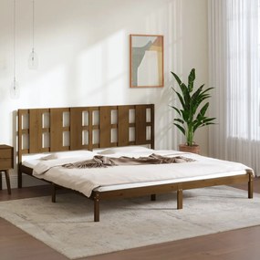 Rám postele medově hnědý masivní borovice 200 x 200 cm,  3105623