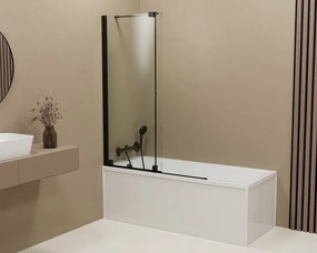 Polysan ROLLS BLACK vanová zástěna 140 x 150 cm posuvné černá čiré sklo BS-R140B