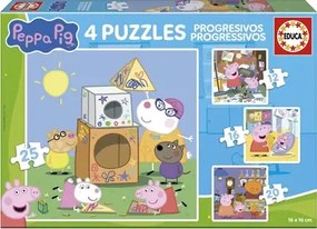 EDUCA Puzzle Prasátko Peppa 4v1 / (12  16  20  25 dílků) / od 3 let