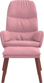 Relaxační křeslo s podnožkou růžové samet 3315120