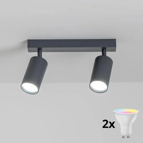 Brilagi - LED RGBW Stmívatelné bodové svítidlo SELE 2xGU10/4,8W/230V antracit