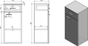 Aqualine ZOJA / KERAMIA FRESH 51250 spodní skříňka 78 cm levá bílá
