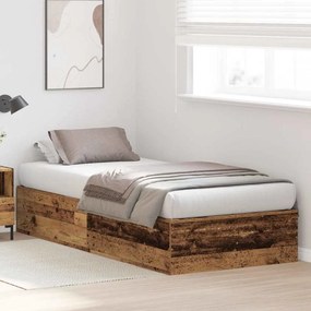 Rám postele s úložným prostorem Staré dřevo 100 x 200 cm 3335355
