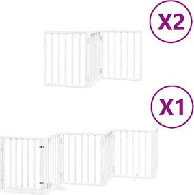 Zábrana pro psy s dvířky skládací 12 panelů bílá 600 cm topol 3155536