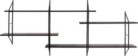 ACTONA Nástěnná police BELFAST černá 191x79 cm