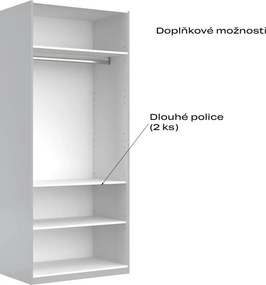 Skříň 2dv bez zrcadel, série N šedý lesk Megy