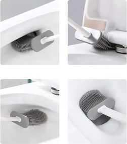 Aqualine Aqualine, WC silikonový kartáč na postavení i zavěšení na zeď, bílý mat, BS010