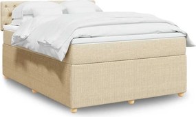 Box spring postel s matrací krémová 140x200 cm textil 3287491