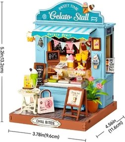 RoboTime Miniatura domečku Zmrzlinový stánek / 3D dřevěná skládačka /