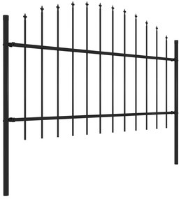 Zahradní plot s hroty ocel (1–1,25) x 6,8 m černý,  277724