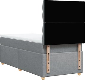 Box spring postel s matrací světle šedý 100 x 200 cm textil 3291198