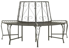 Polokruhová zahradní lavice kolem stromu 160 cm ocel 313034